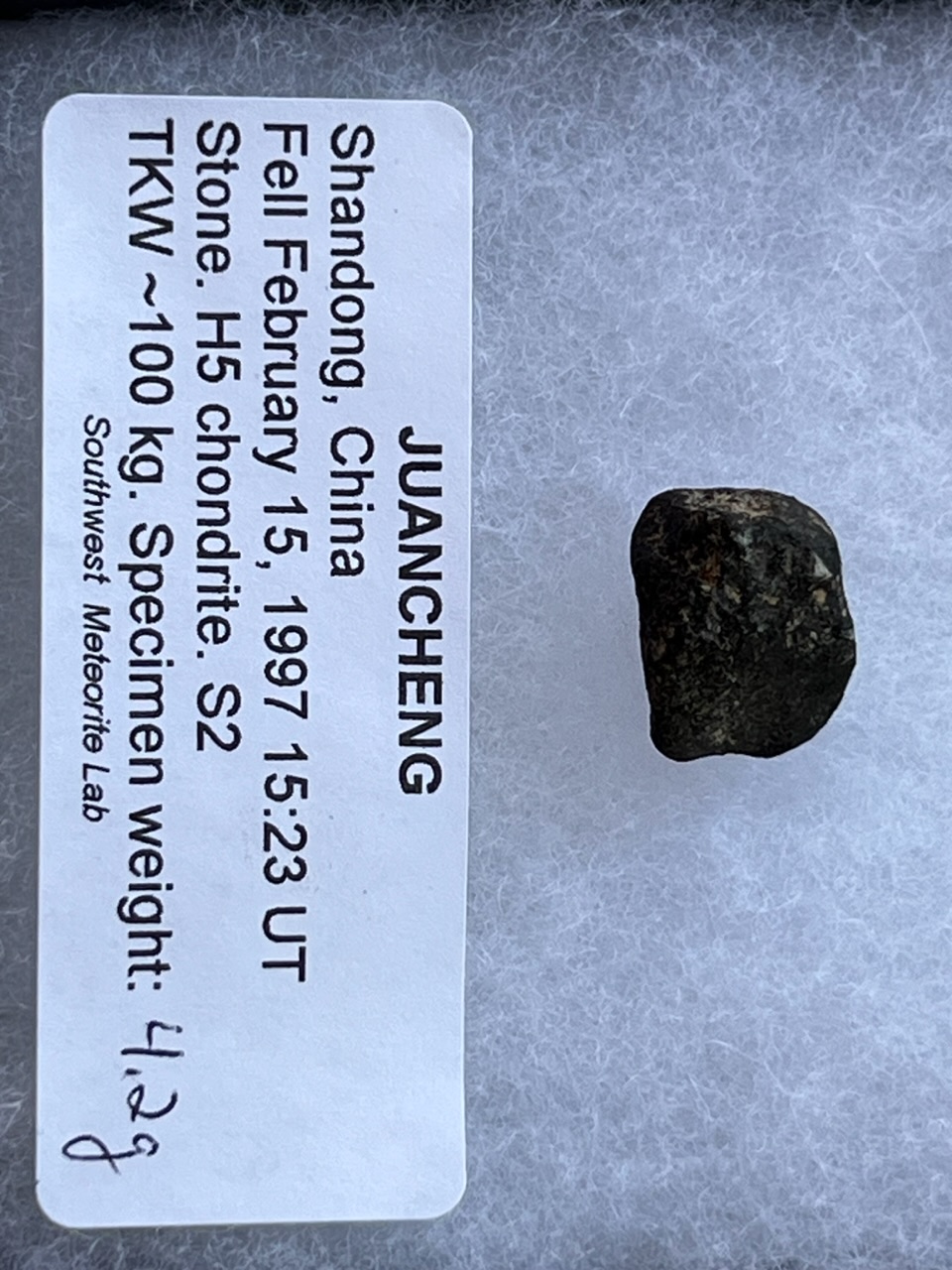 Juancheng Hammer Stone | Southwest Meteorite Laboratory